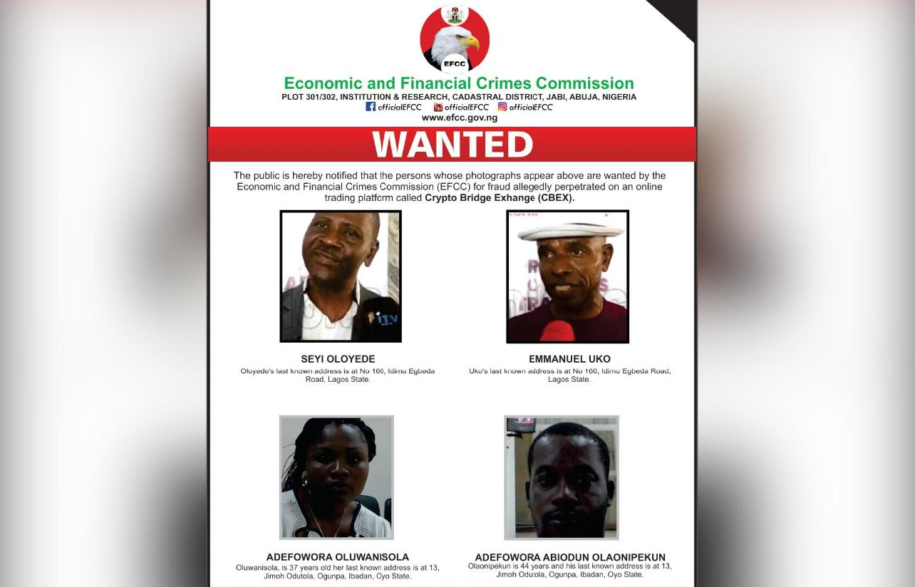 JUST IN: EFCC Declares 4 Wanted Over CBEX Fraud - Gatekeepers News