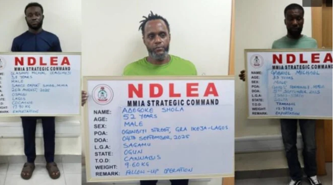 NDLEA Foils N5.3bn Cocaine Shipment To Australia - Arrests 3 Suspects ...